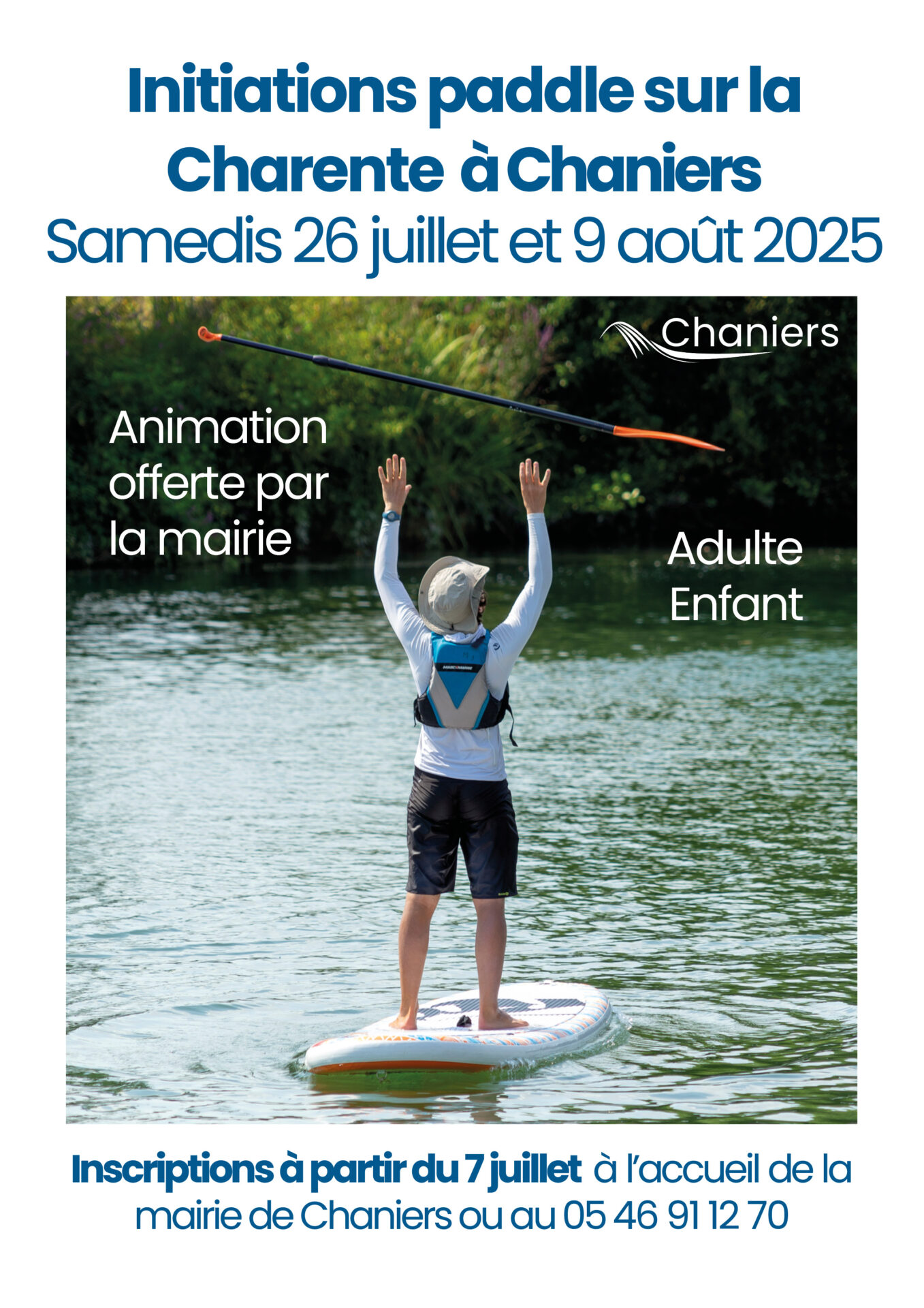 Initiation Paddle 26/07 et 9/08 - Chaniers, au bord du fleuve en Charente-Maritime (17)